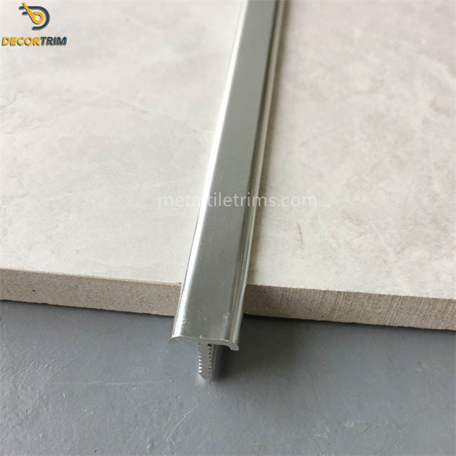 Aluminum 6063 T Shaped Transition Strip , Floor Divider Strip 10mm Width
