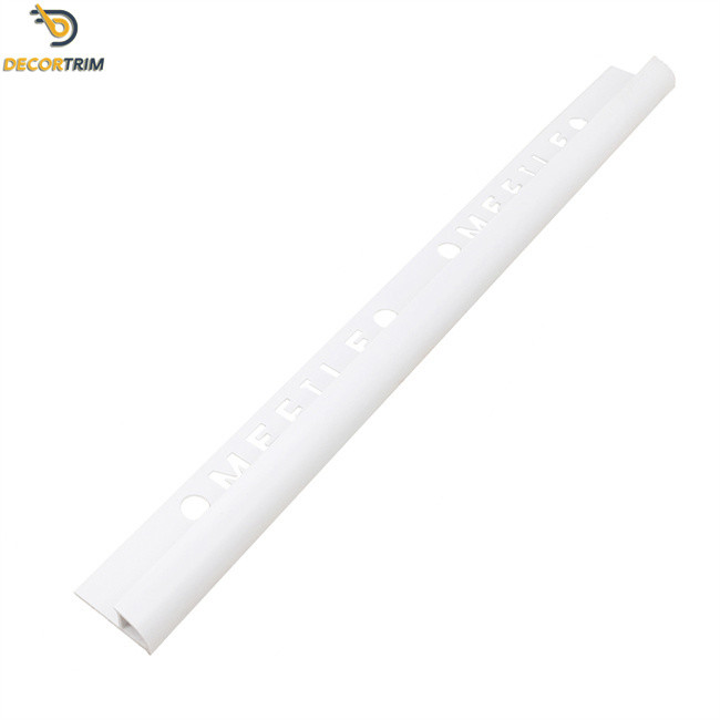 10mm PVC Round Edge Tile Trim , Straight Edge Plastic Tile Edging Strip