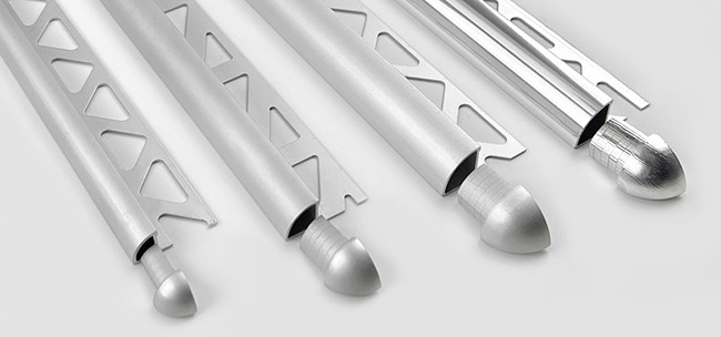 8 / 10 / 12mm X 2.5m Aluminium Tile Trim Round Closed Shape With ...