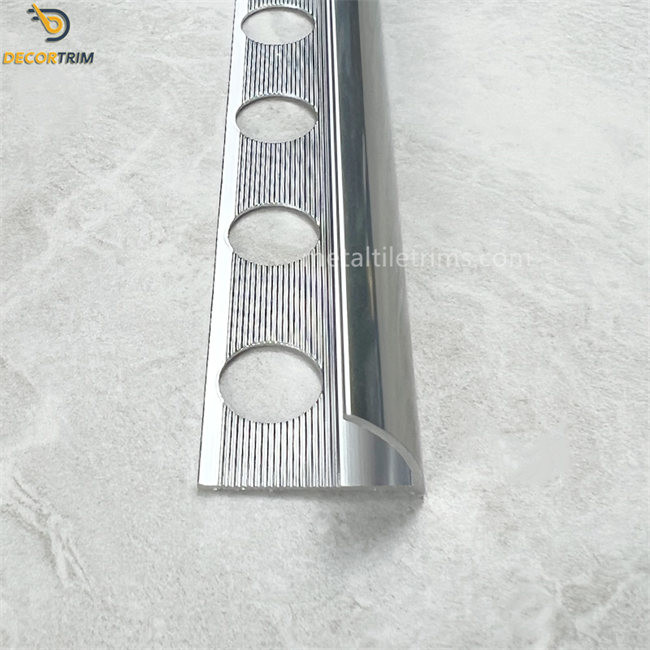 12x2500mm Satin Round Edge Tile Dividing Strip Anodized Matt Silver ...