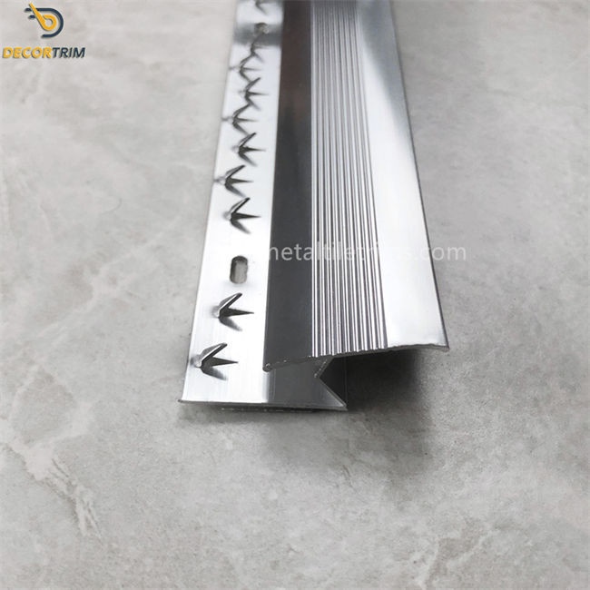 Shiny Silver Carpet Transition Strip Tile To Carpet 3000mm Length