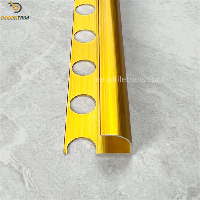 Quarter Round Edge Metal Tile Trims 6063 aluminium tile edging strip
