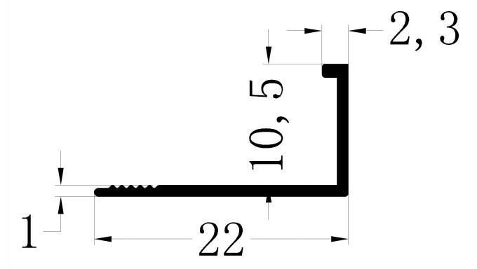 Profile Thickness 1mm Aluminum Tile Edge Trim Straight Floor Tile Edge