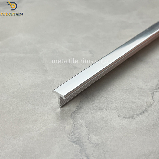 Floor Metal Trim T Shaped Transition Strip Silver Shiny Edging OEM
